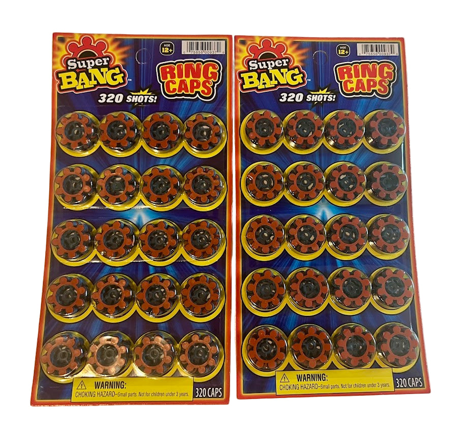 5 pack / 1600 Single Shots 8-Shot Ring Caps Refill for Gonher Cap Guns ...