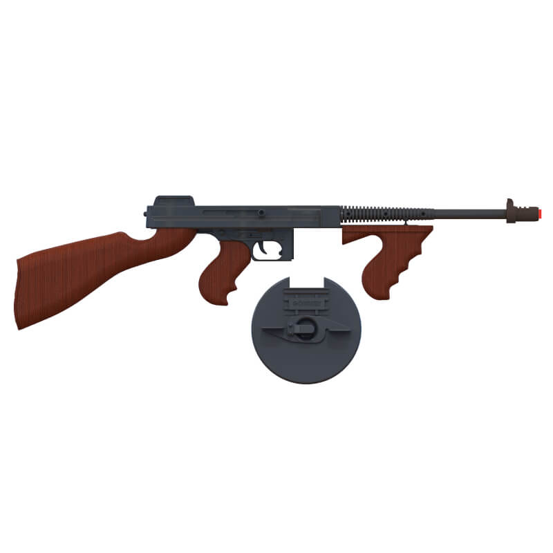 Gangster Thompson Sub Machine Gun Style 8 Shot Toy Cap Gun Rifle - Bla ...